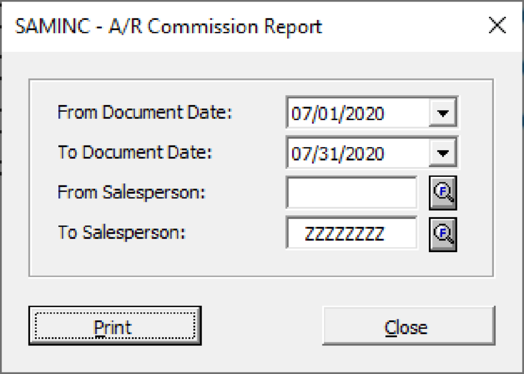 Track Commissions with the AR Commission Report
